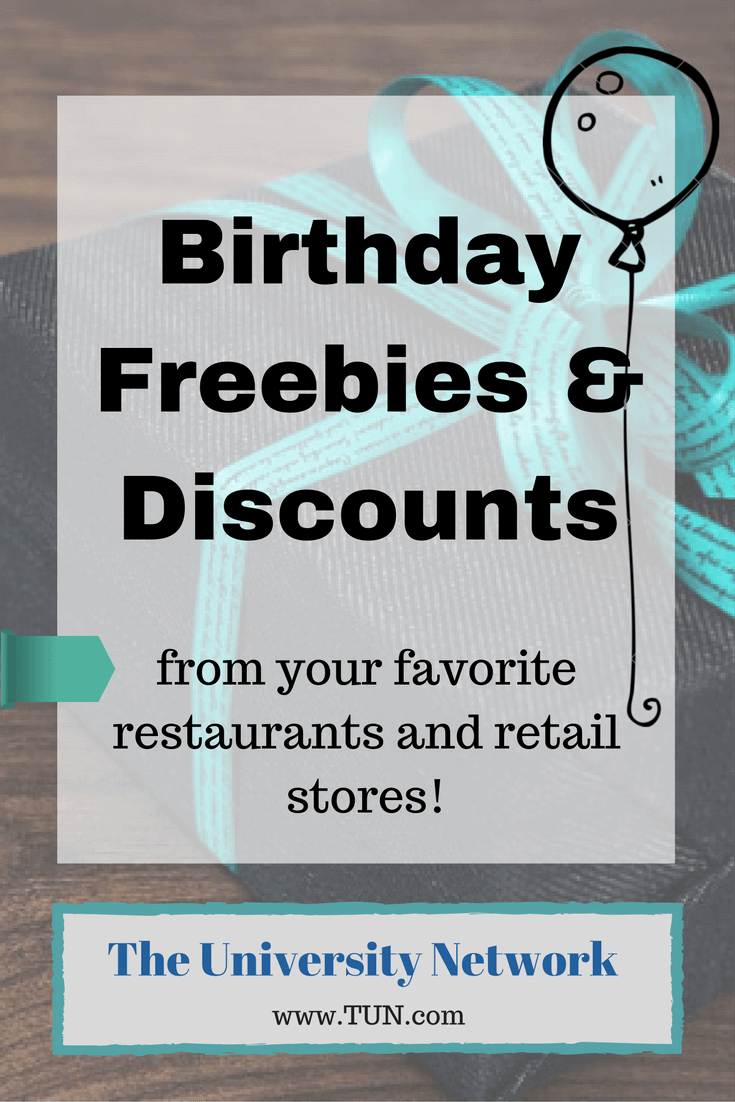 birthdayfreebiesdiscounts | The University Network