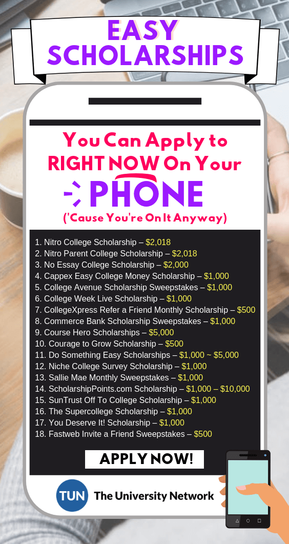 Easy Scholarships Mobile Phone | The University Network
