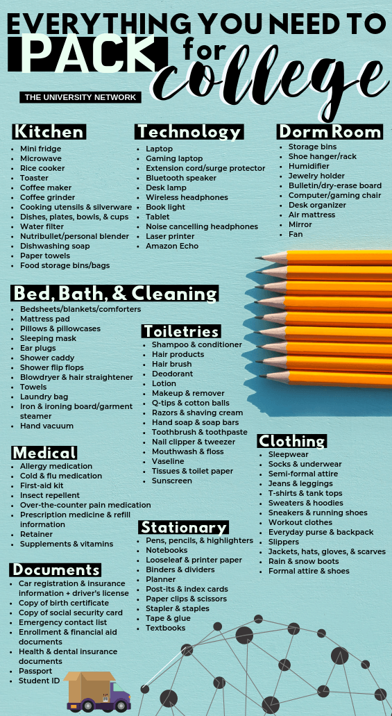 Everything-You-Need-to-Pack-for-College-Checklist | The University Network